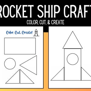 Rocket Ship Shapes Craft: Printable Craft for Preschool - Etsy