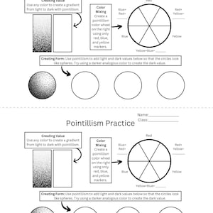 Pointillism Technique Practice - Etsy