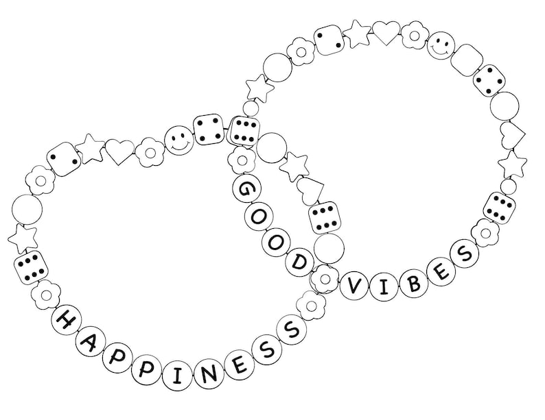 Friendship Bracelet Coloring Pages - Etsy