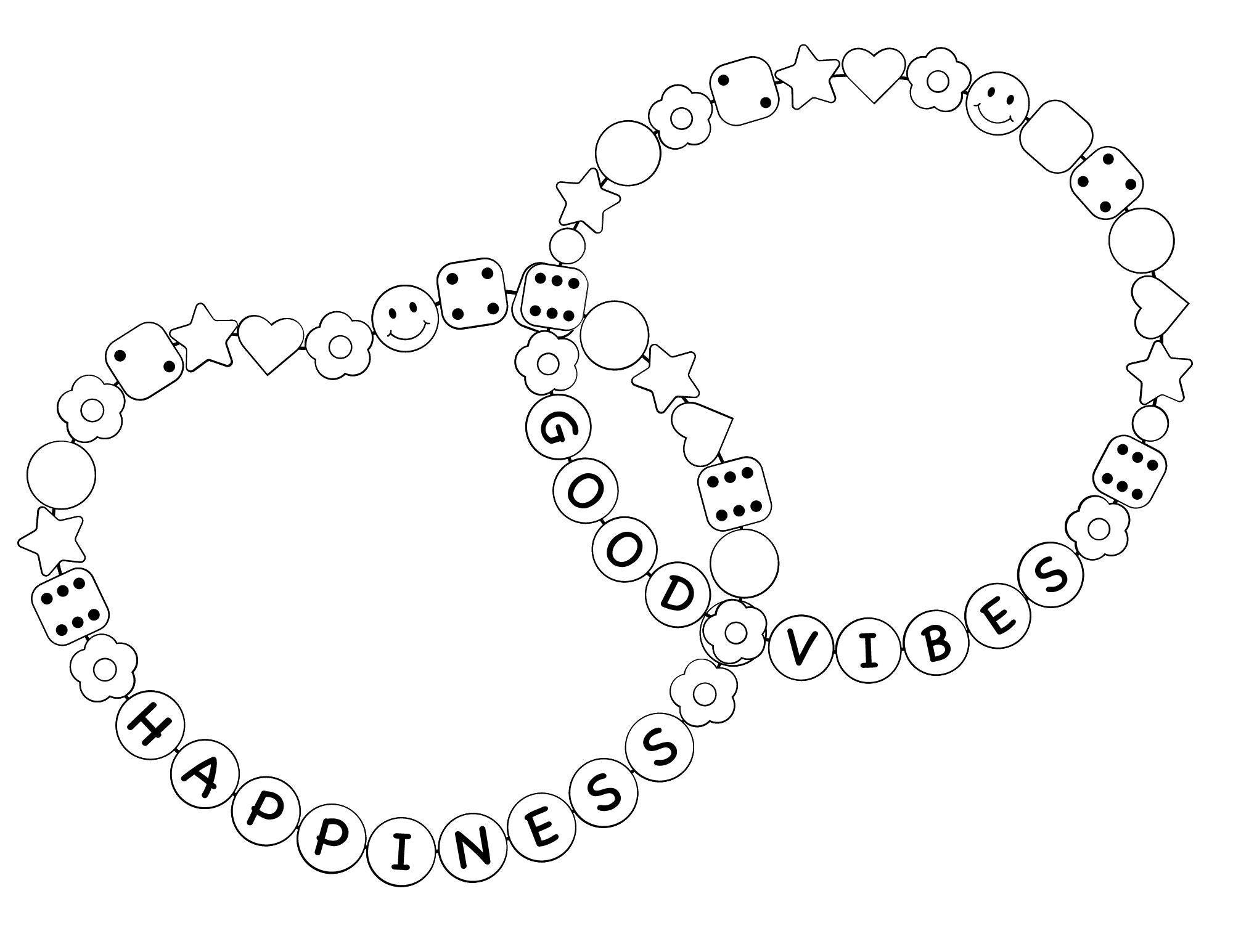 Friendship Bracelet Coloring Pages - Etsy