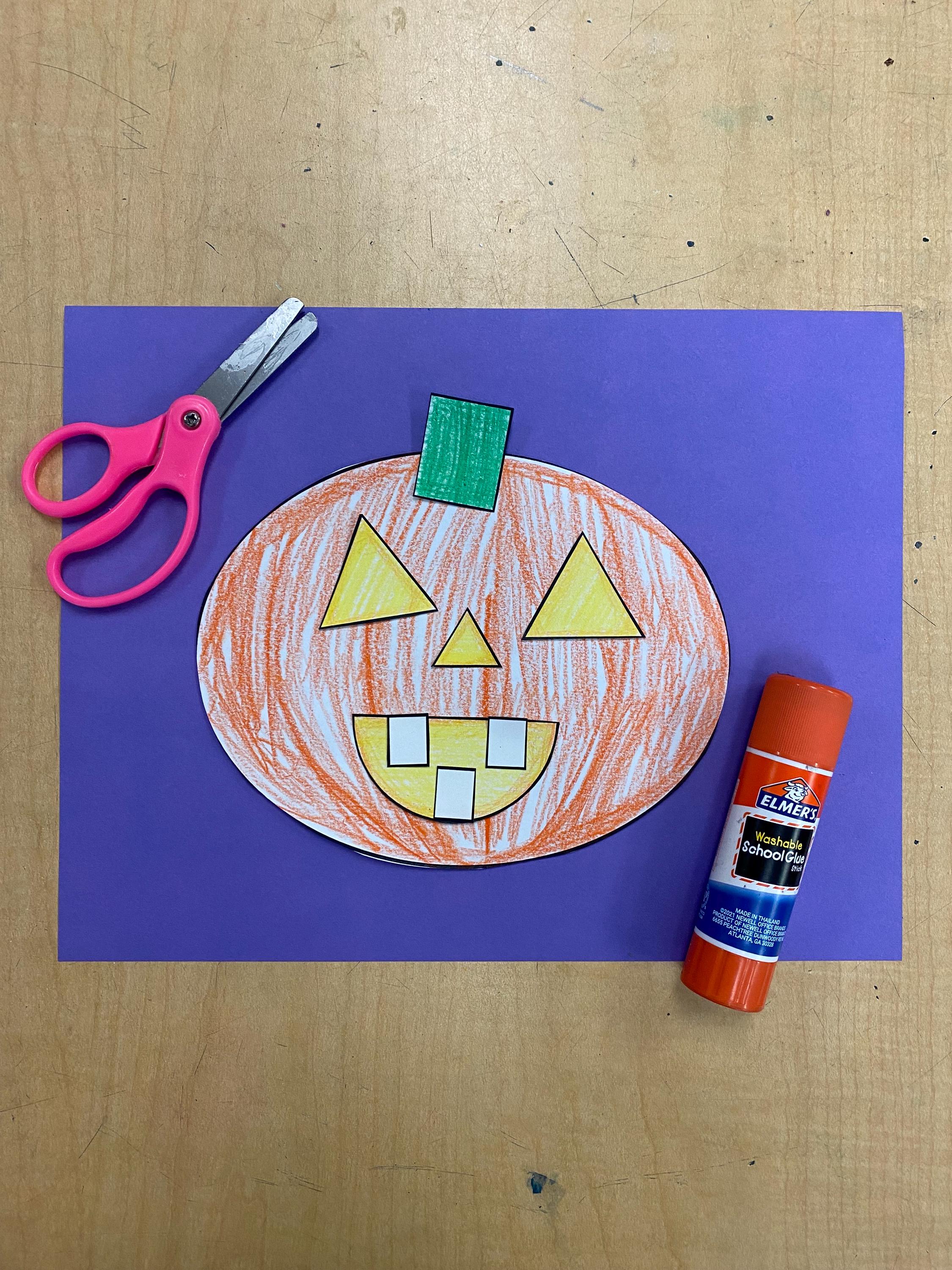 Build a Shape Pumpkin: Jack-o-lantern Craft for Kids - Etsy
