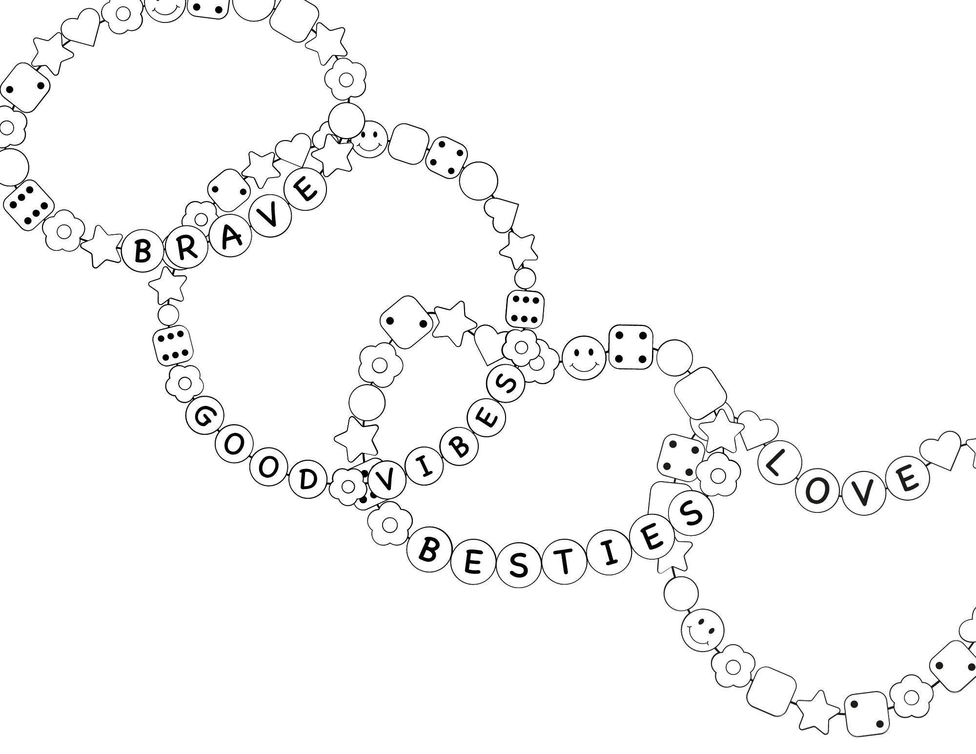 Friendship Bracelet Coloring Pages - Etsy