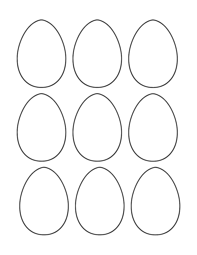 Egg Template in Multiple Sizes, Easter Egg PDF, Egg Coloring Page - Etsy