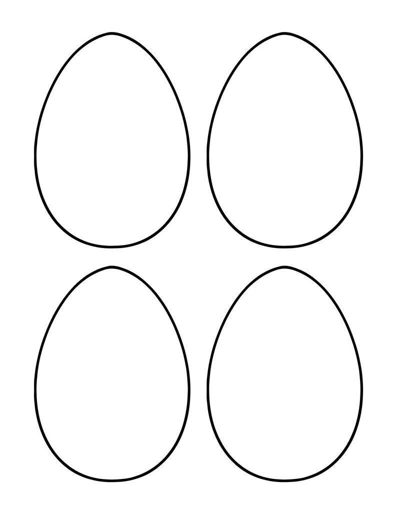 Egg Template in Multiple Sizes, Easter Egg PDF, Egg Coloring Page - Etsy