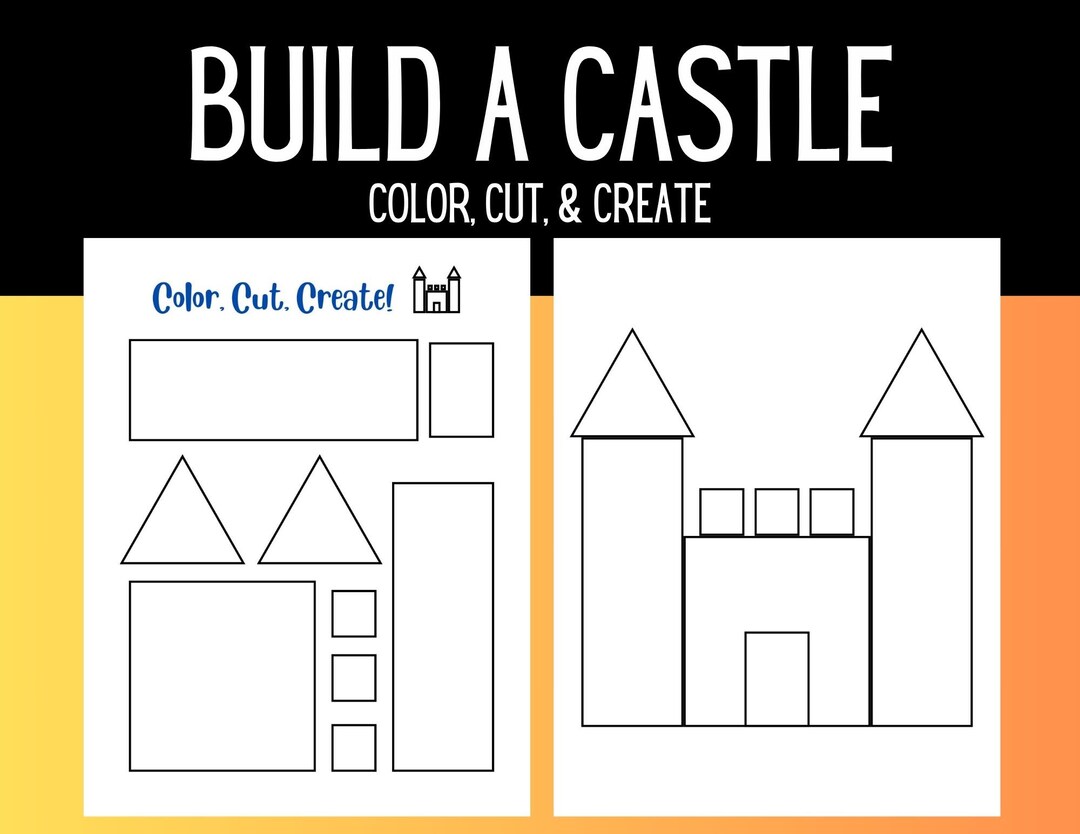 Castle Shape Craft: Printable Preschool Craft - Etsy