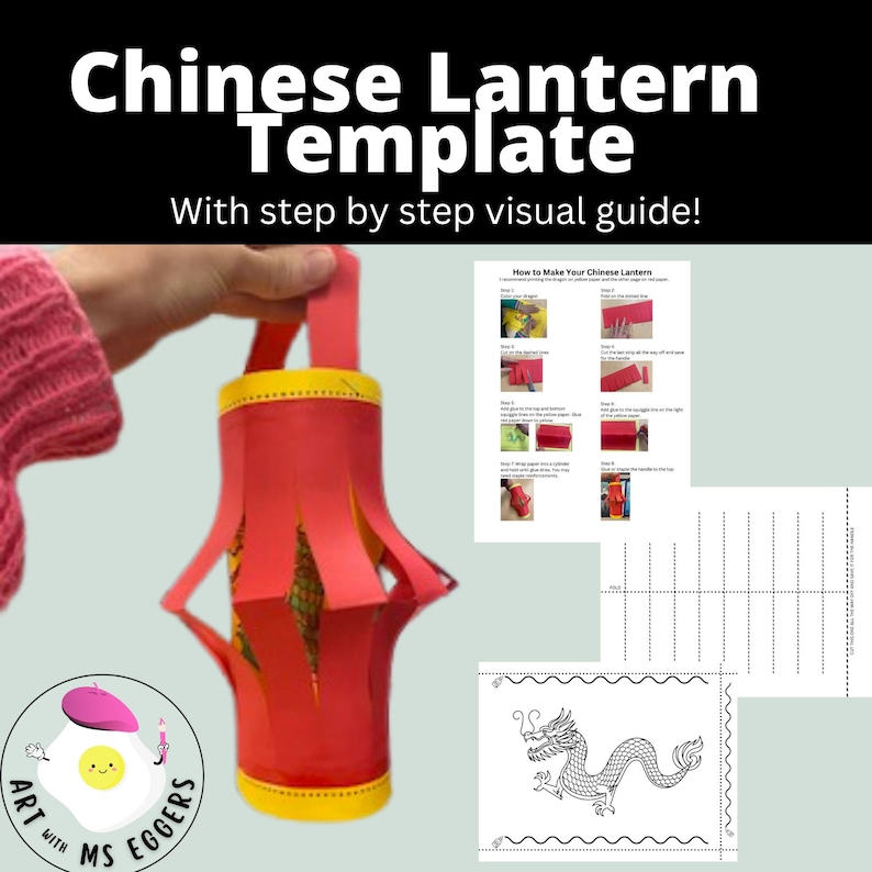 Chinese Lantern Template: Lunar New Year - Etsy