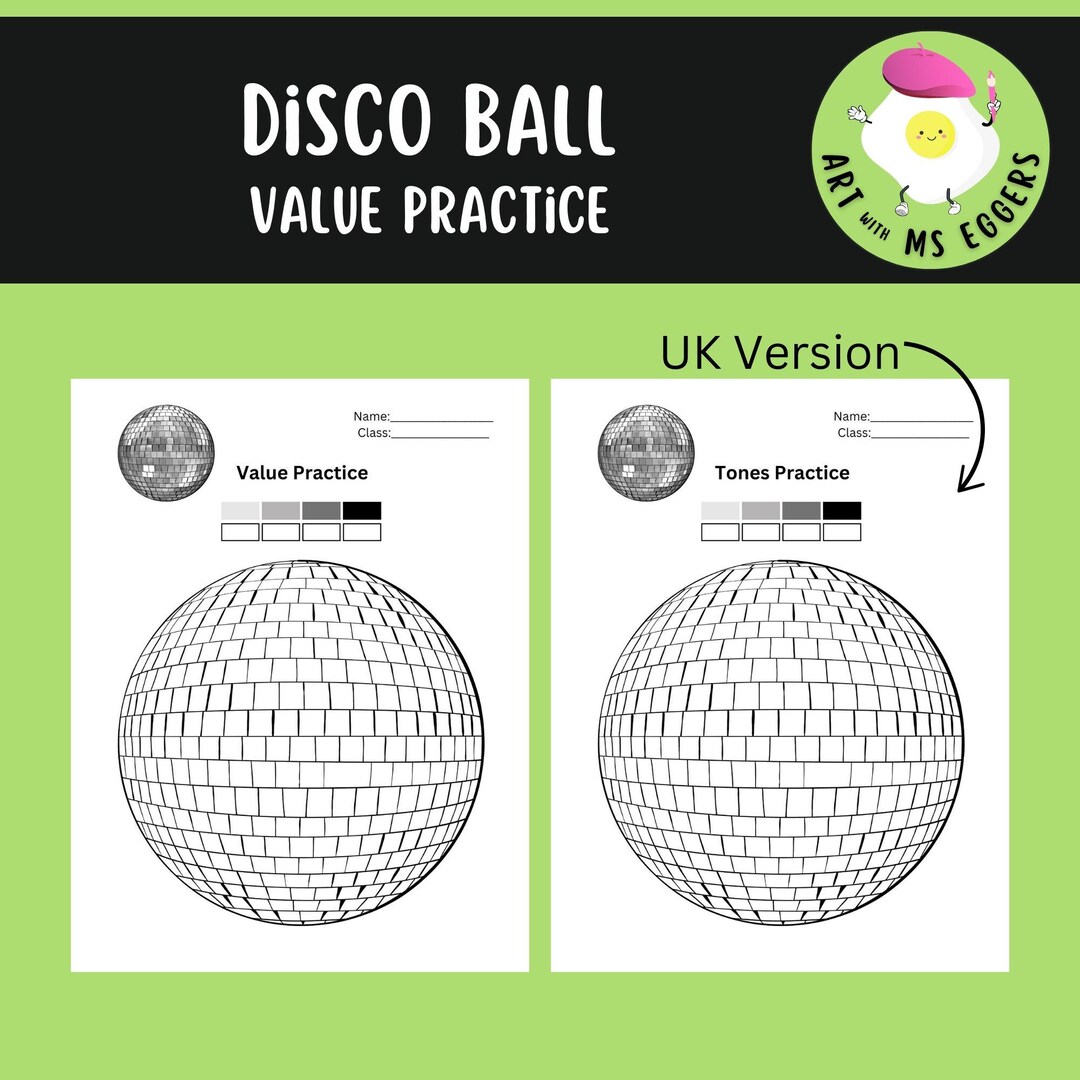 Disco Ball Drawing Practice Using Values/tones, How to Paint a Disco ...