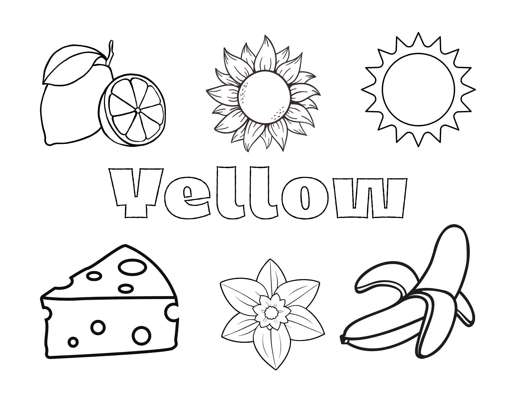 Color Recognition Coloring Pages – Red, Orange, Yellow, Green, Blue ...
