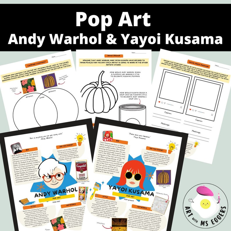 Pop Art Lesson: Andy Warhol and Yayoi Kusama - Etsy
