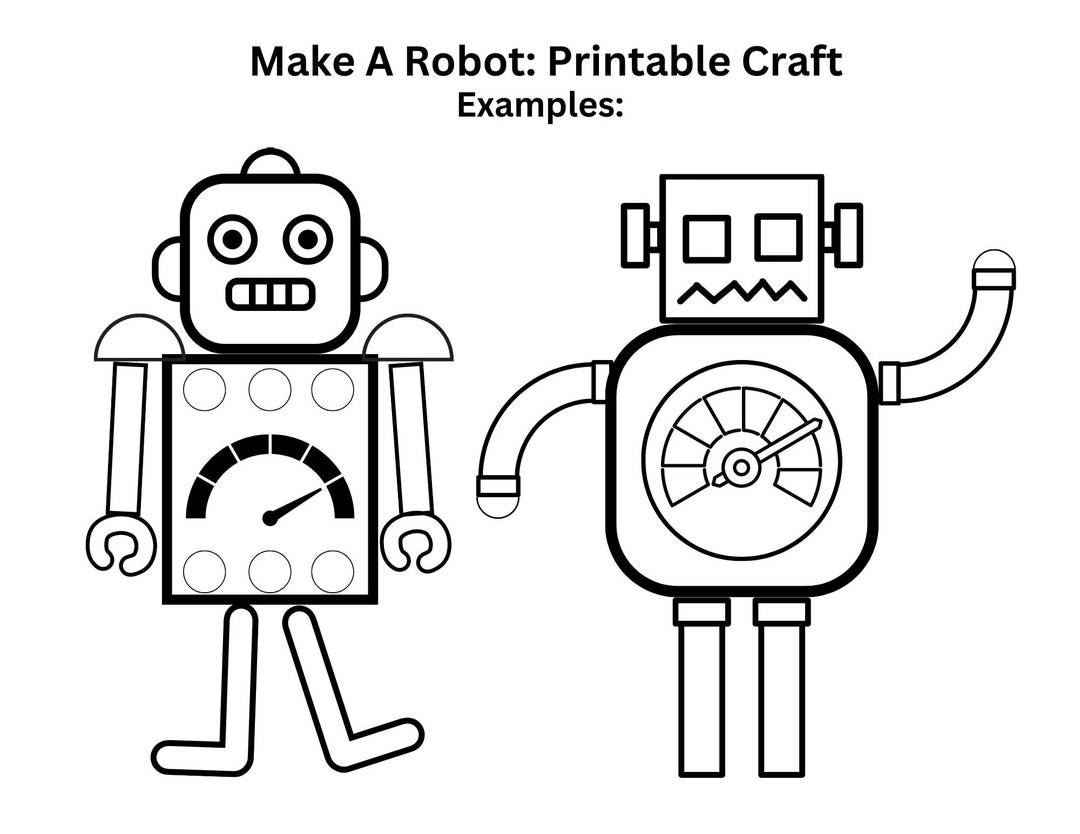 Make a Robot: Printable Craft for Kids - Etsy