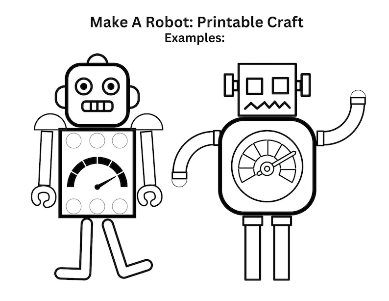 Make a Robot: Printable Craft for Kids - Etsy