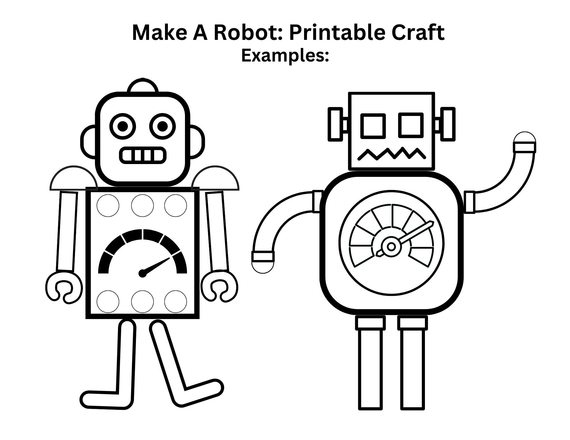 Make a Robot: Printable Craft for Kids - Etsy