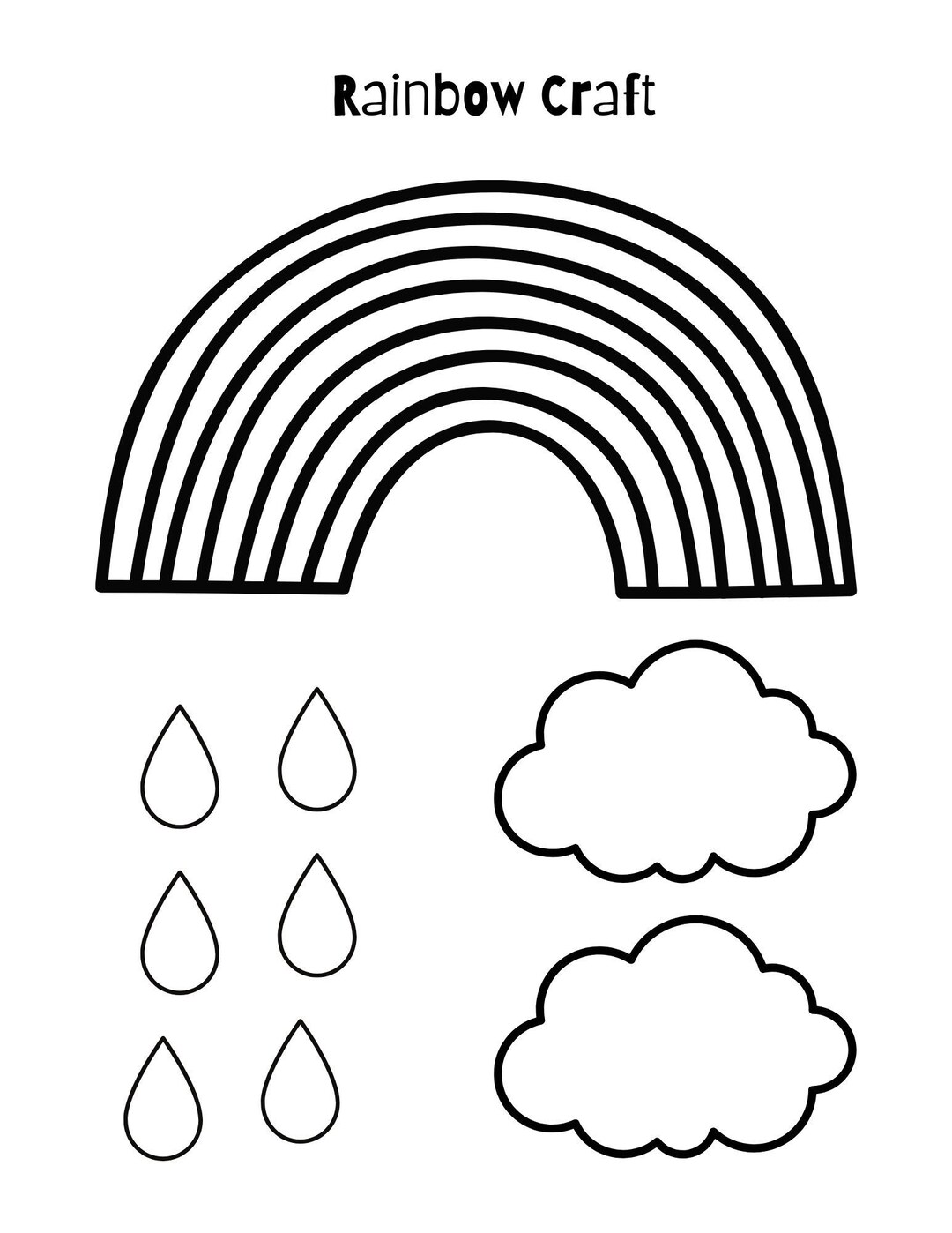 Rainbow Printable Craft: Color, Cut, & Glue - Etsy