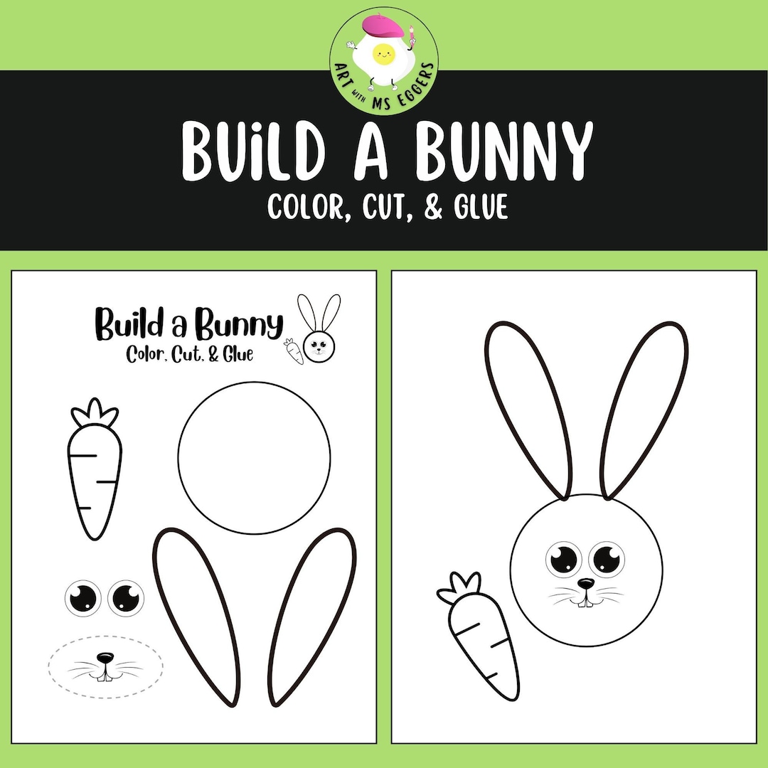 Build a Bunny, Easter Bunny Cut and Paste, Preschool Spring Craft - Etsy
