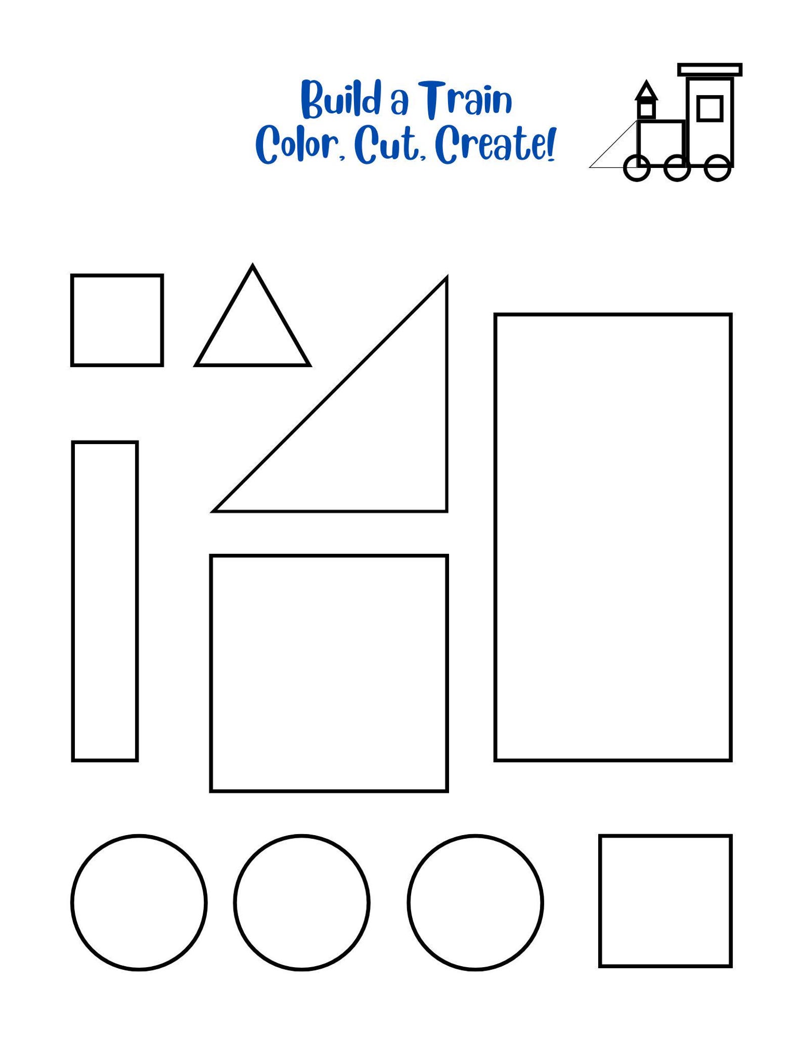 Train Craft, Learning Shapes, Preschool Craft - Etsy