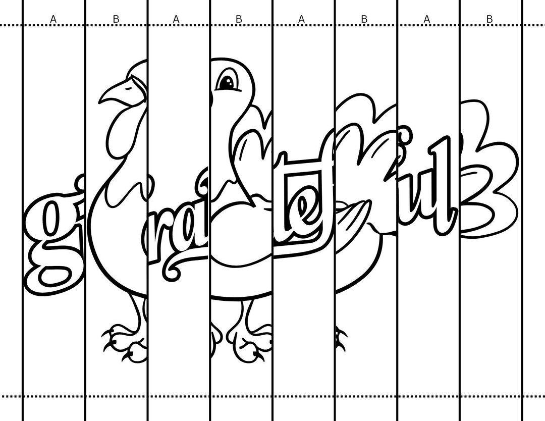 Turkey Agamograph for Thanksgiving, Turkey Coloring Page, Grateful ...