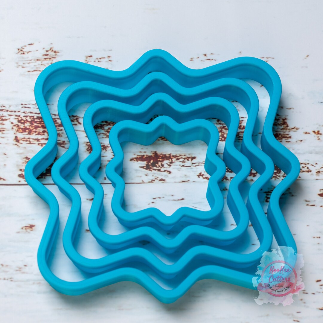 Nesting Square Plaque Cookie Cutter Set of 4 | Kookee Creative - Etsy
