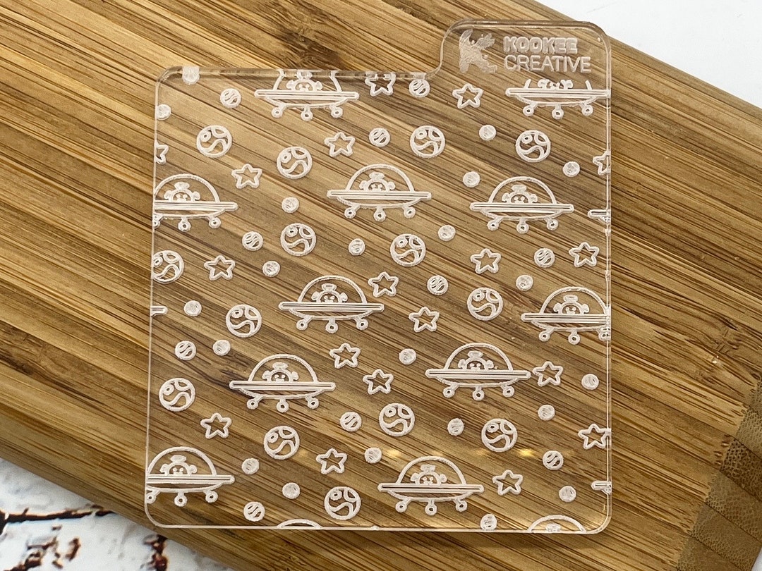 Space Pattern Cookie Embosser | Aliens, Cute, Stars, Moon, Planet ...