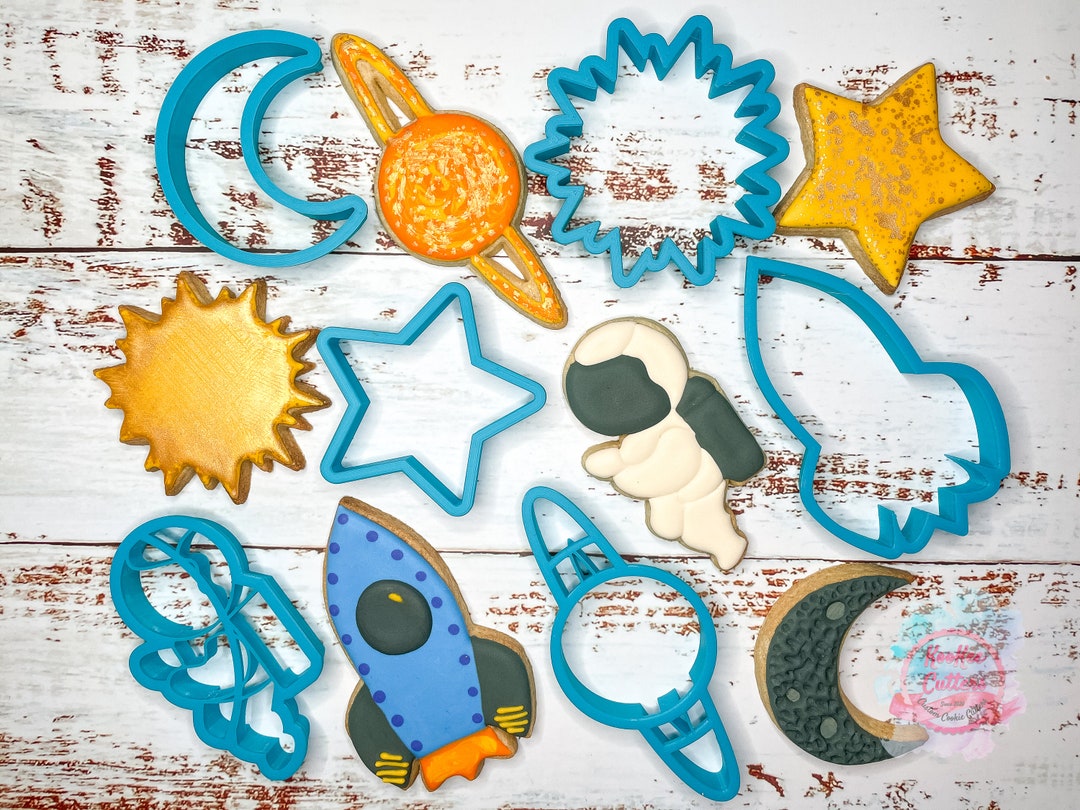 Space and Astronaut Cookie Cutter Set of 6 | Rocket, Moon, Sun and ...