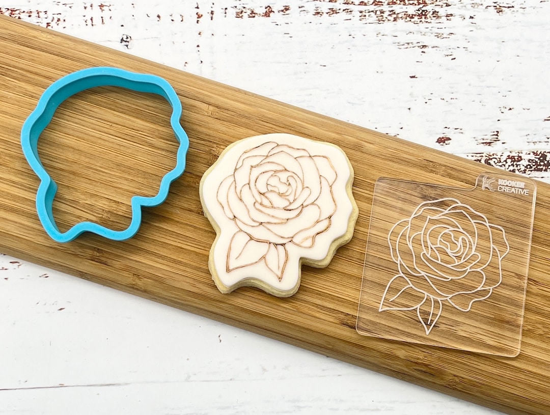 Rose Cookie Cutter & Embosser Set of 2 | Biscuit, Flower, Plant ...