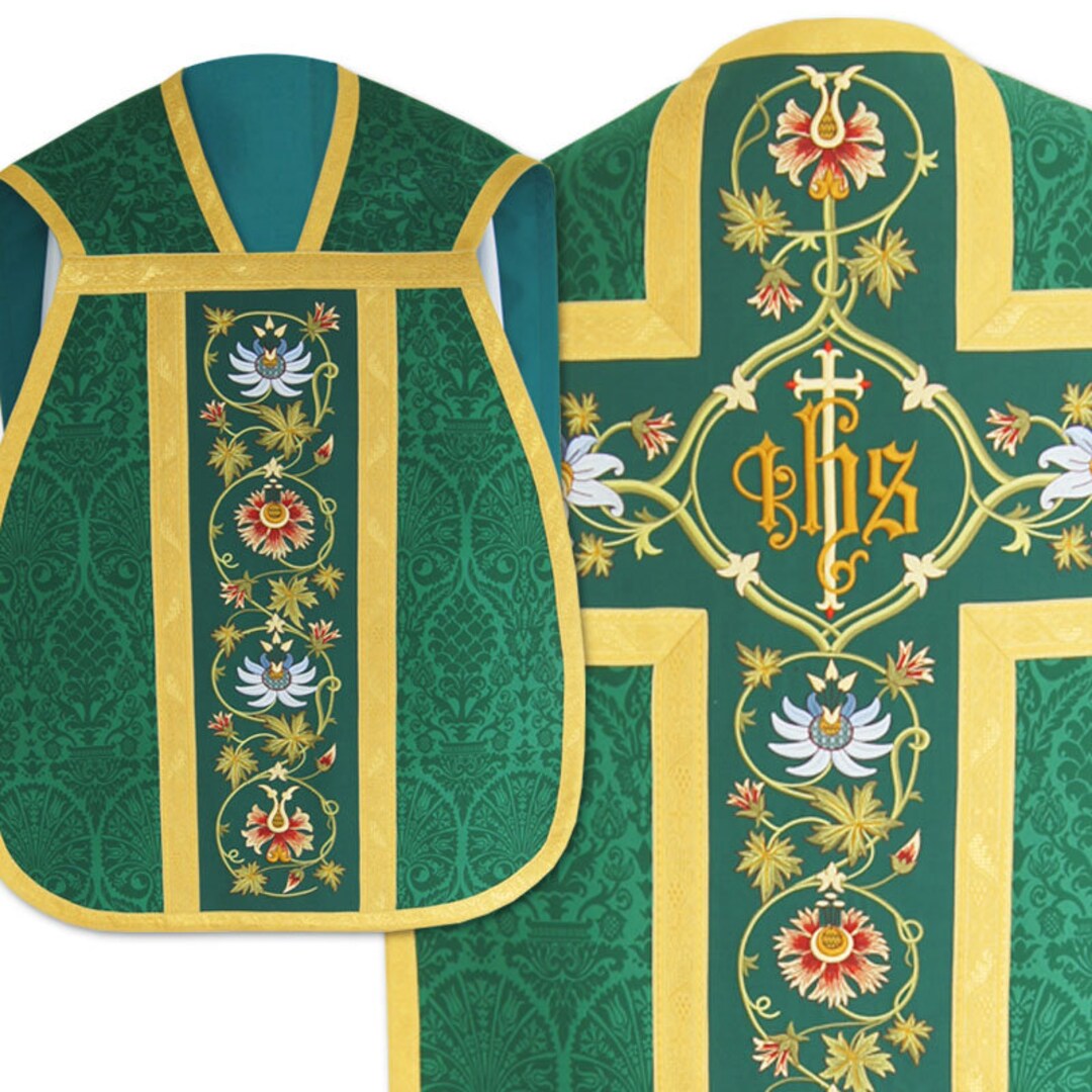 Roman Style Fiddleback Chasuble With a Maniple Burse and - Etsy