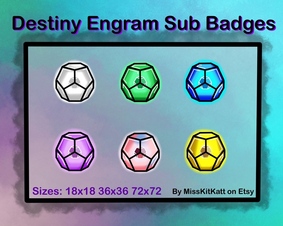 Destiny Engrams - 6 X Sub Badges [twitch] - Etsy