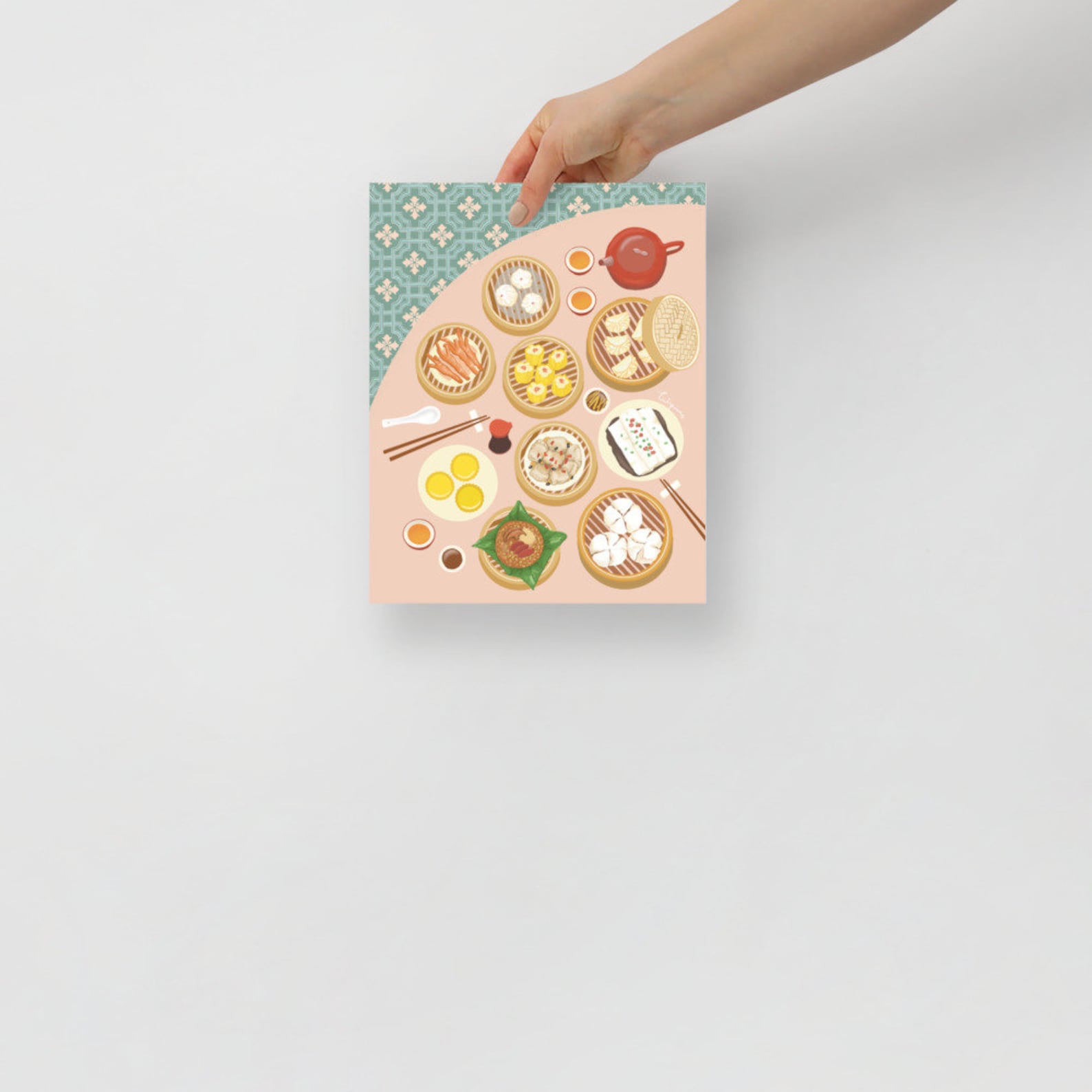 Dim Sum Art, Chinese Asian Food Illustration, Pastel Colors, Giclee Art ...