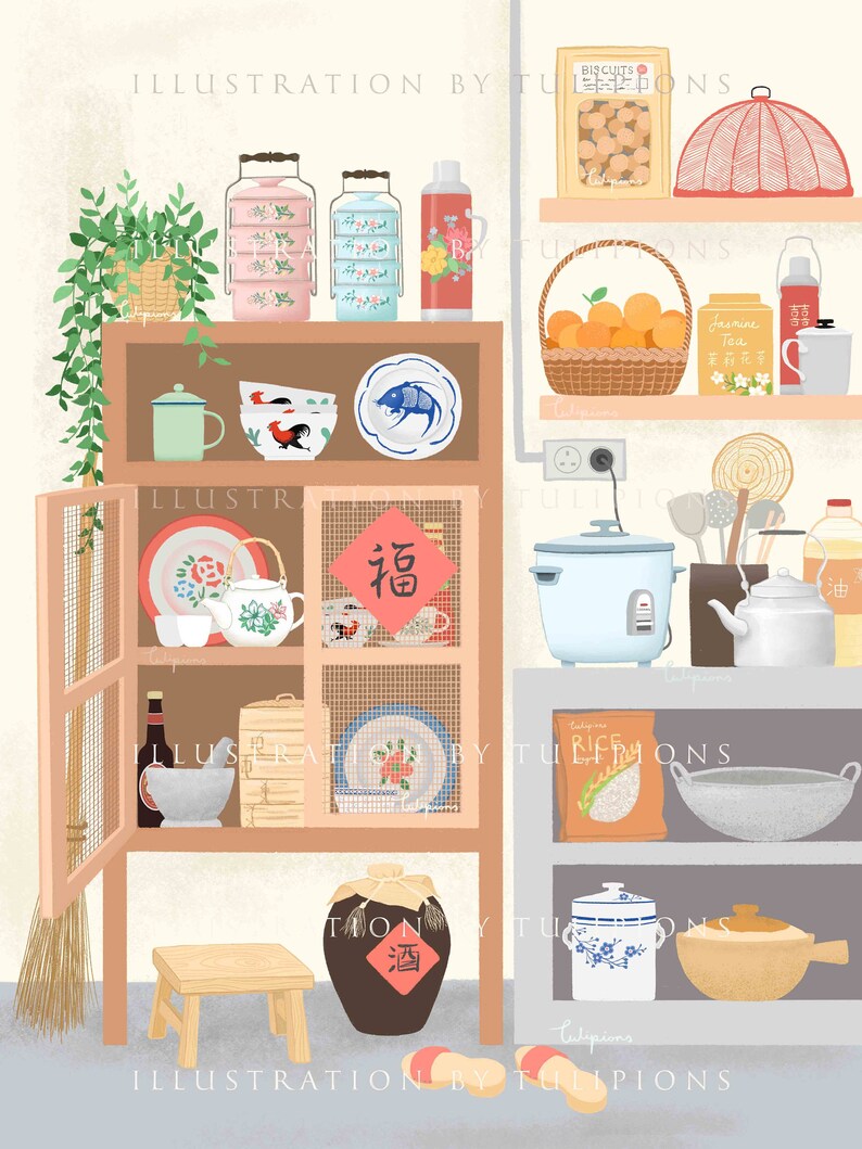 Nostalgic Chinese Kitchen Scene Popo's Home Instant - Etsy