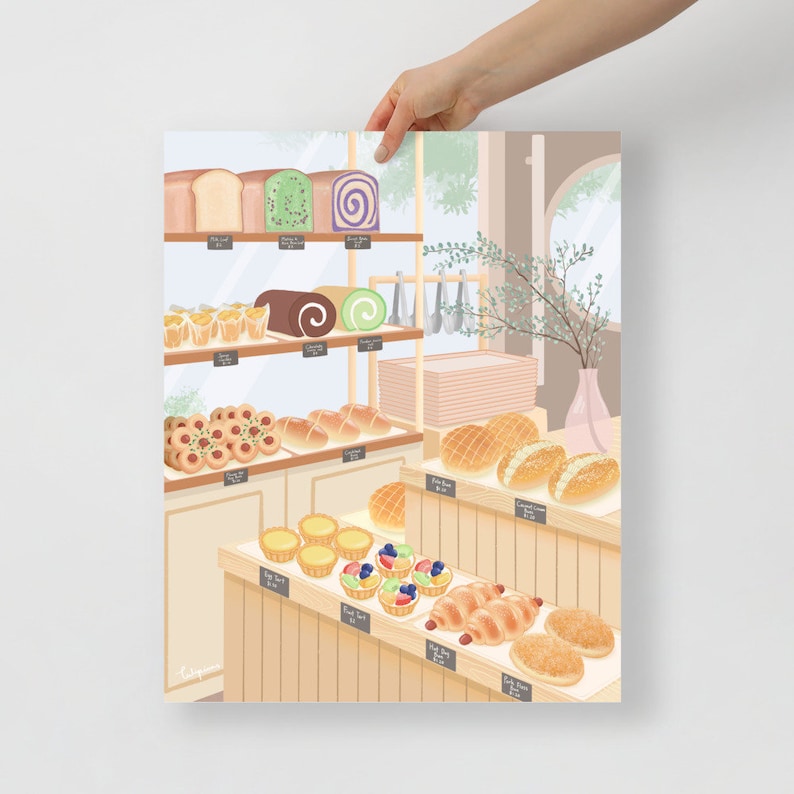 Chinese Bakery Goodies Chinatown Snacks Asian Food Print - Etsy