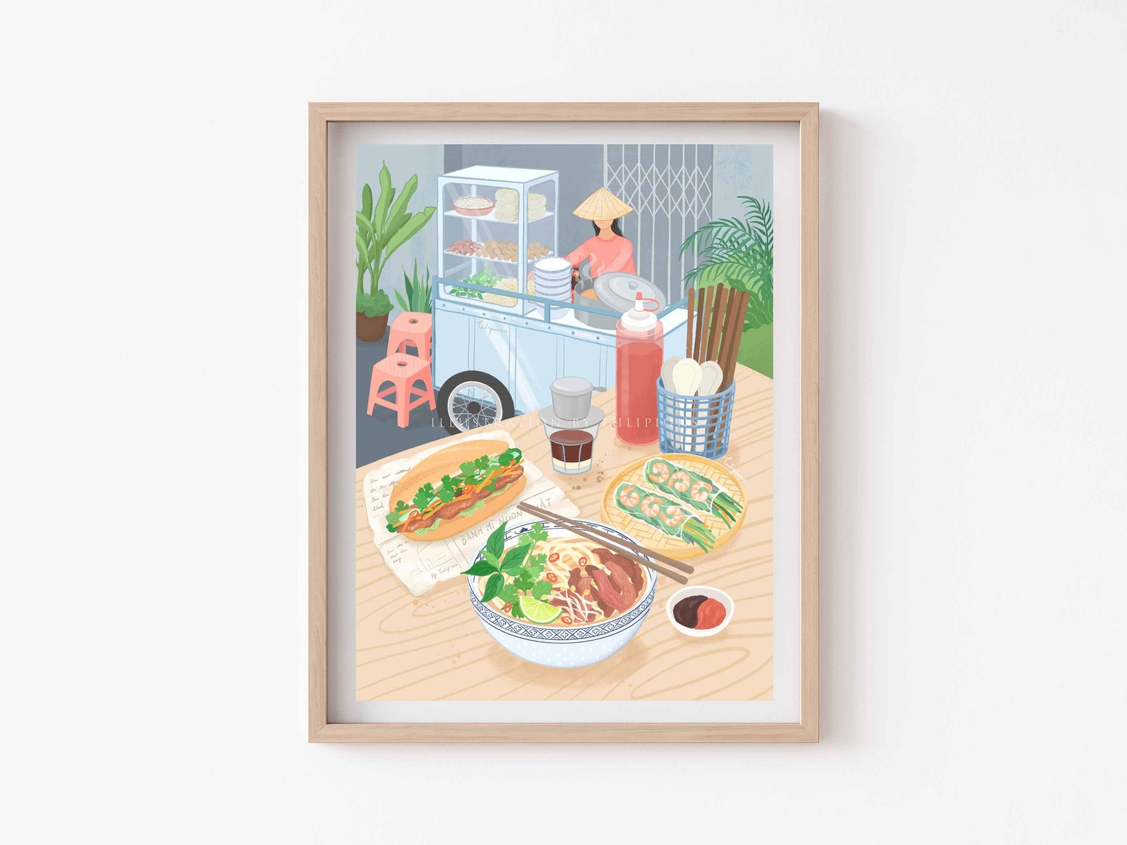 Vietnamese Street Food Scene Asian Food Art Instant DIGITAL - Etsy