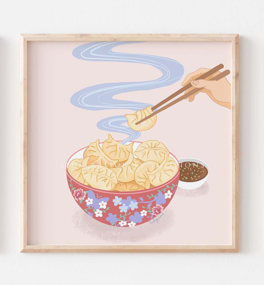 Dumpling Wall Art, Asian Food Print, Giclee Art Print - Etsy