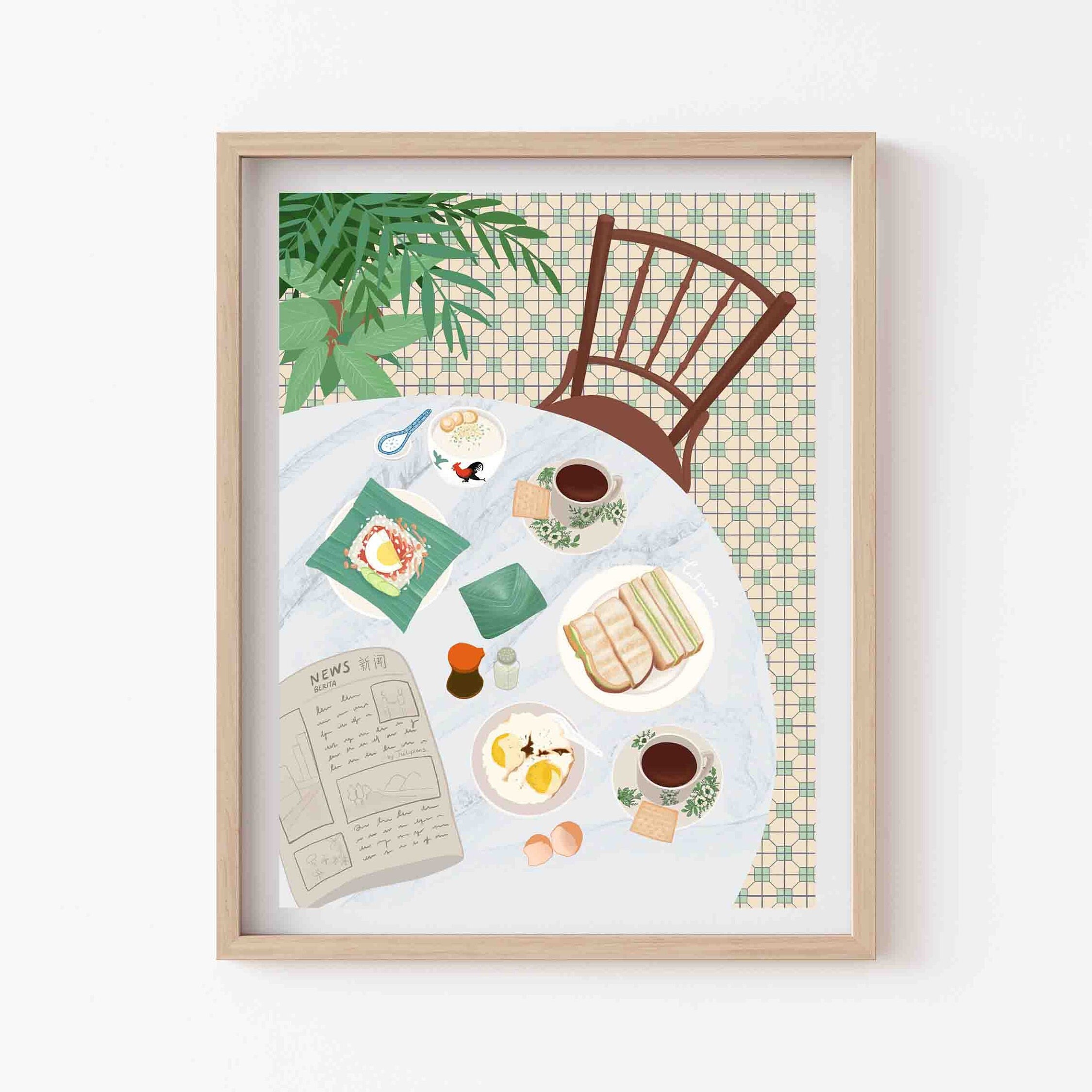 Kopitiam Coffee Shop Asian Food Art Classic Malaysian - Etsy Australia