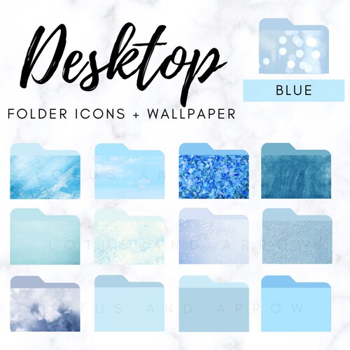 Blue Desktop Folder Icons for Mac & Windows Mac Desktop - Etsy