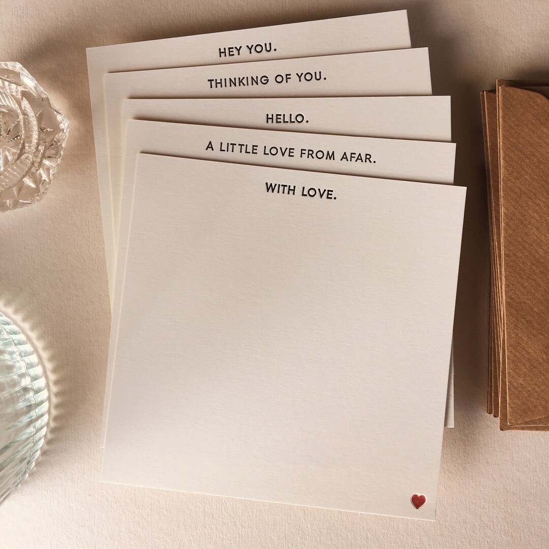 Sqaure avec amour. Pack de cartes de notes typographiques - Etsy France