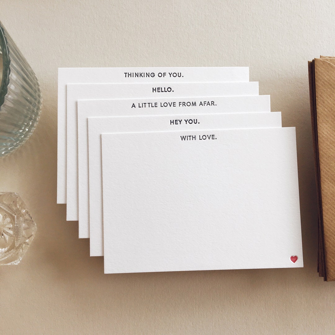 Avec amour. Cartes de notes pressées - Etsy France