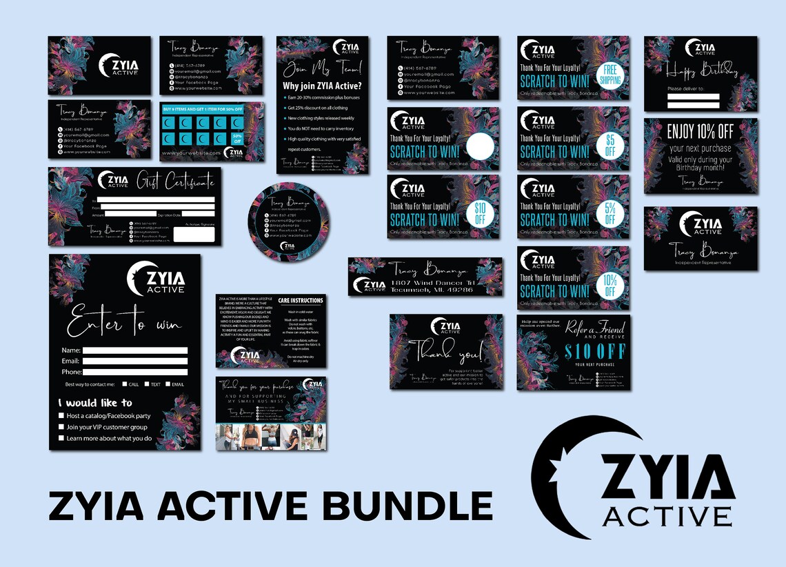 Personalized Zyia Package, Zyia Marketing Bundle, Zyia Marketing Full ...