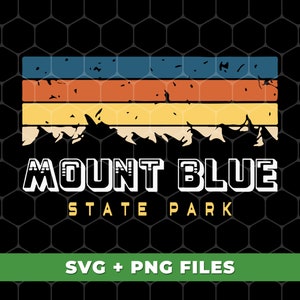 Retro Mount Blue Png, Mount Blue State Park Png, Mount Blue Silhouette ...