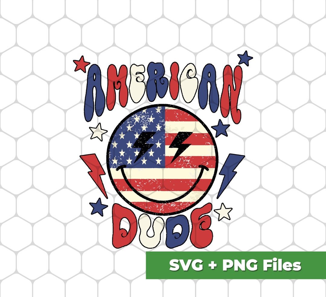 American Dude Svg, Proud of America Svg, American Smile Svg, Retro ...