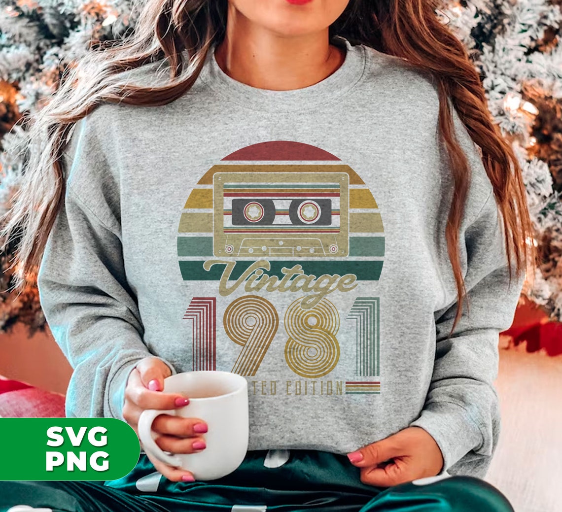 Vintage 1981 Svg, Retro Birthday 1981 Svg, Limited Edition, 1981 ...