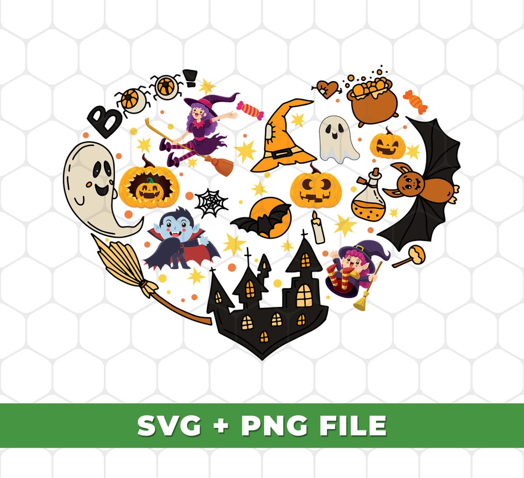 Halloween in Heart Svg, Happy Halloween Svg, Spooky Boo Svg, Heart ...