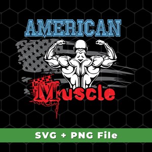 American Muscle Svg, American Fitness Svg, Muscle Silhouette Svg, Retro ...