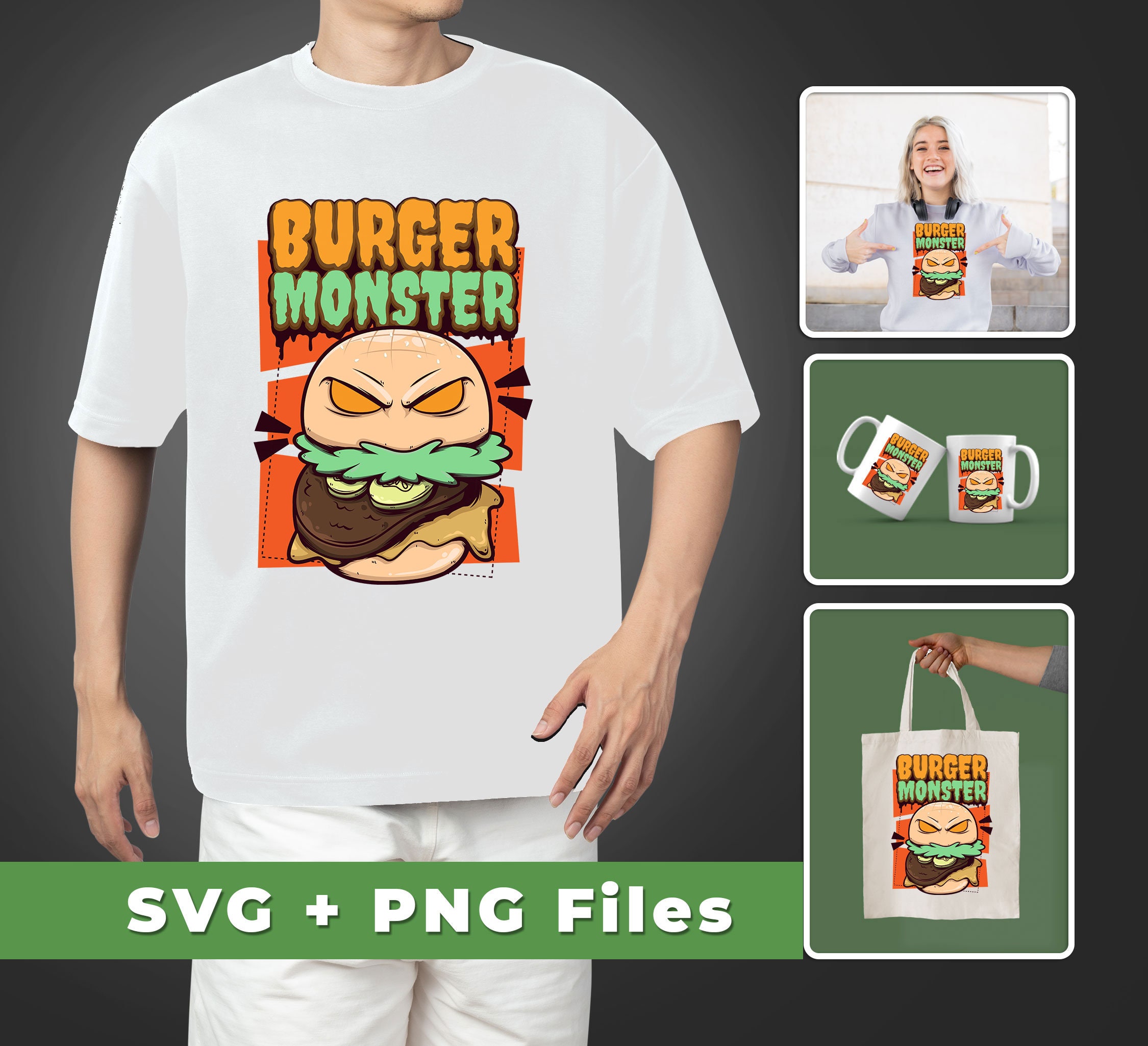 Burger Monster Svg Love Burger Svg Baby Angry Burger Svg - Etsy