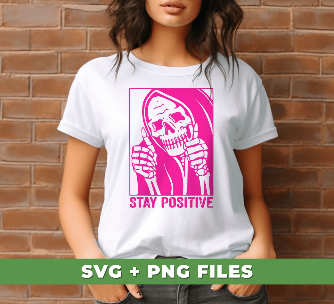 Stay Positive Svg, Pinky Ghost Svg, Funny Ghost Svg, Retro Halloween ...