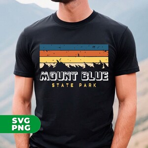 Retro Mount Blue Png, Mount Blue State Park Png, Mount Blue Silhouette ...