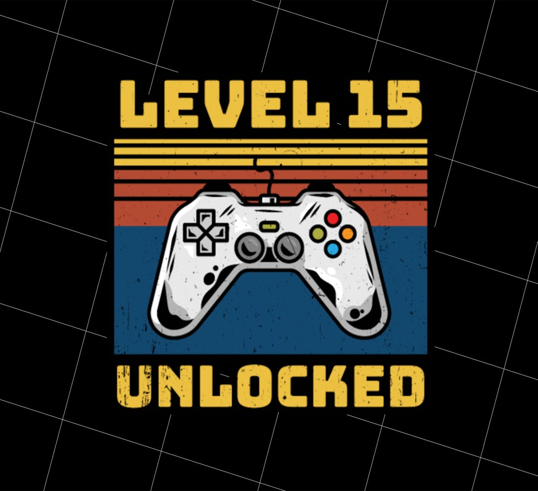 Retro 15th Birthday Gaming Png, Gamer 15 Years Gift Png, 15th Birthday ...