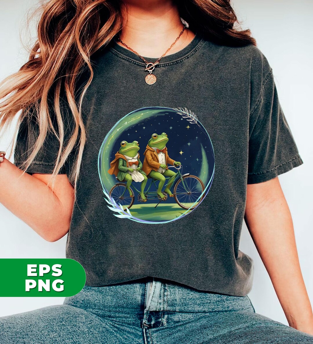 Frog Couple, Cute Frog, Frog Ride A Bike, Galaxy Sky, Romantic Night ...