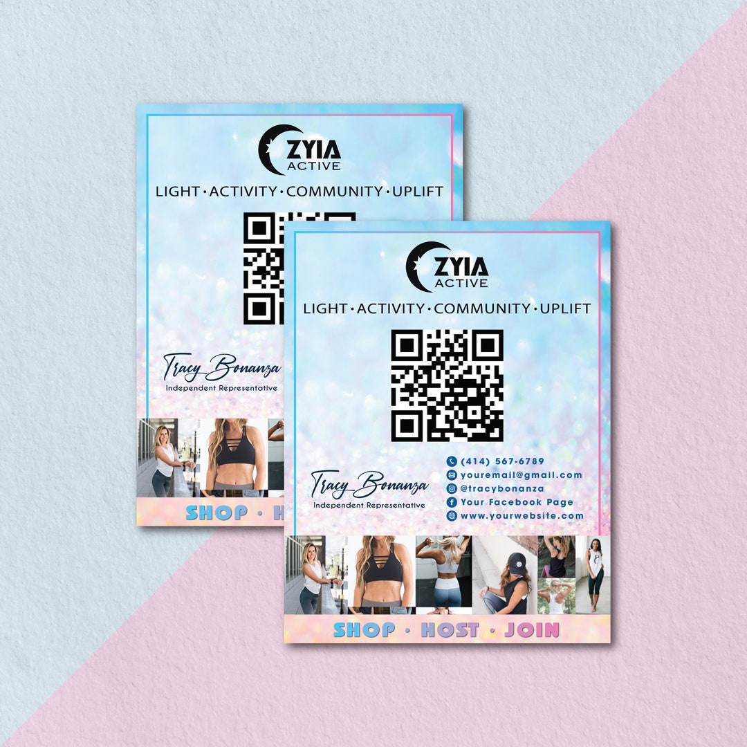 Personalized Zyia Active Table Sign QR Code Zyia Table Sign - Etsy