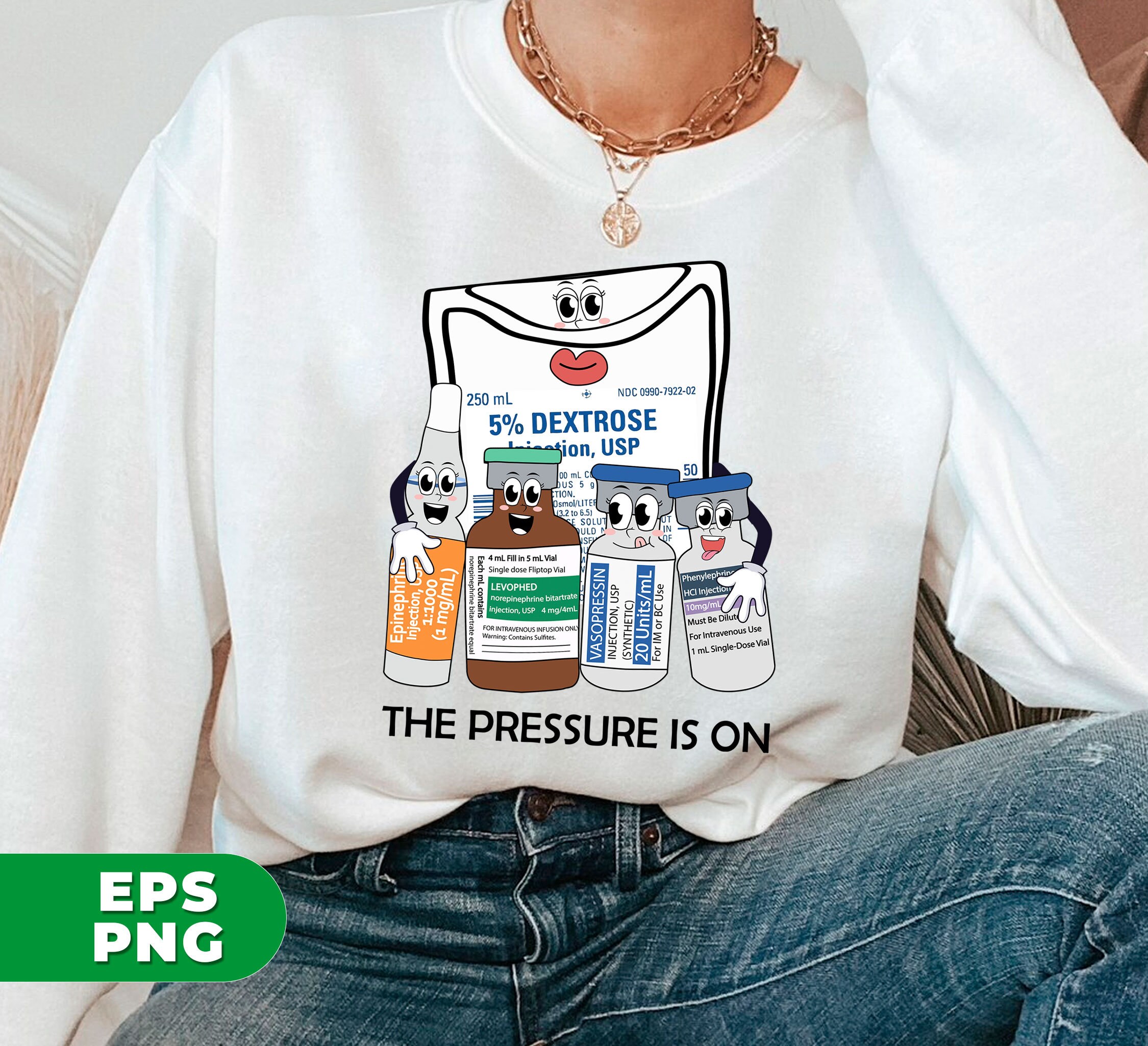 Cute Nurses Week Gift, ICU Nurse, Pressure is on Png, Emergency ...