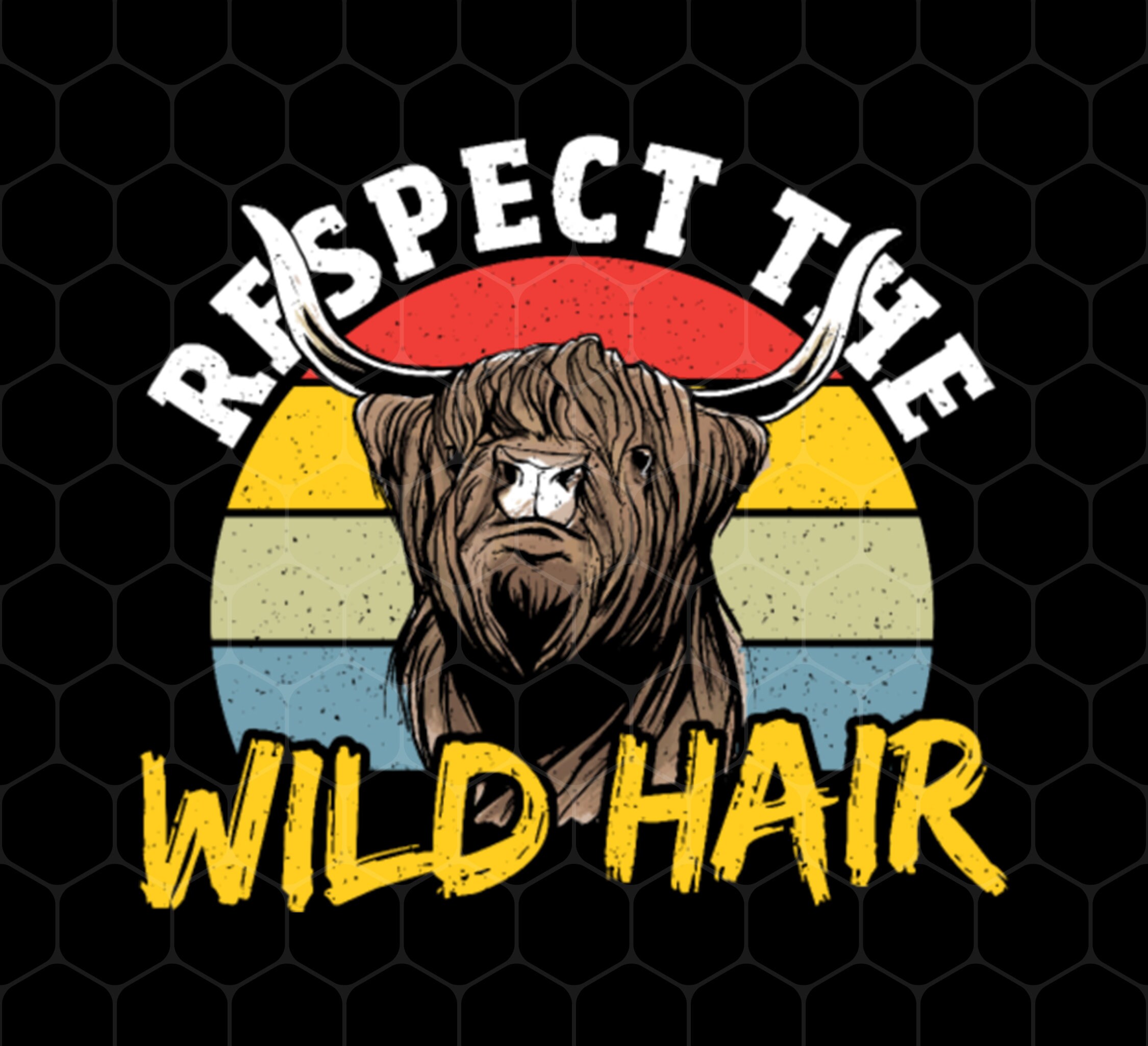Cattle Cow Png Respect the Wild Hair Png Retro Cow Gift Png - Etsy