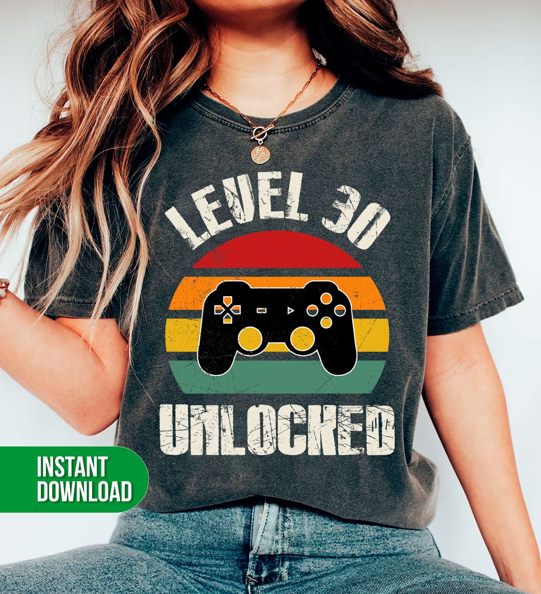 Level 30 Unlocked Png, Love 30th Birthday Png, Birthday 30th Png, Retro ...